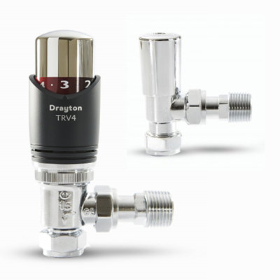 Drayton Anthracite Angled Thermostatic Radiator Valve With Lockshield ...