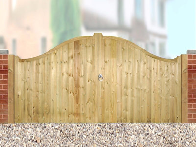 Drayton Low Shaped Top Double Gate - Pressure Treated Scandinavian ...