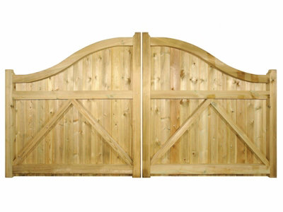 Drayton Low Shaped Top Double Gate - Pressure Treated Scandinavian ...