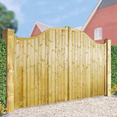 DRAYTON TALL SHAPED TOP DOUBLE GATE - PRESSURE TREATED SCANDINAVIAN ...