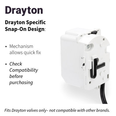 Drayton ZA5 2 Port Zone Valve Actuator Head 27650, Snap-On, 230V, 5 ...