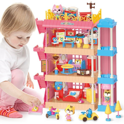 Dream Doll House with Furniture and Accessories Complete Dollhouse Set ...
