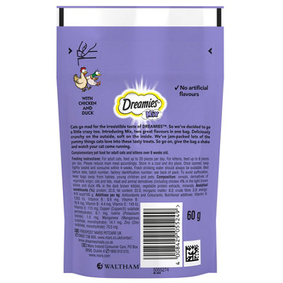 Dreamies Chicken & Duck 60g (Pack of 8)