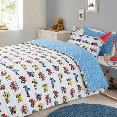 Dreamscene Duvet Cover with Pillowcase Bedding Set, Workforce Transport ...