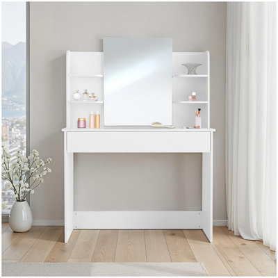 Dressing Table Camille - mirror, drawer, storage shelves and ...