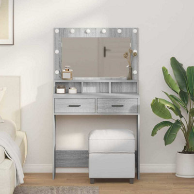 Dressing Table Grey Sonoma 79 x 41 x 135 cm Engineered wood