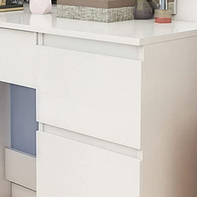 DRESSING TABLE MAKEUP TABLE WITH 4 DRAWERS LED MIRROR GIRLS DRESSER
