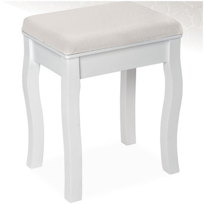 Dressing Table Stool - padded, with solid wood legs, rose pattern ...