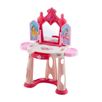 Dressing Table Toy Set with Drawer and Stool for Kids 82cm H