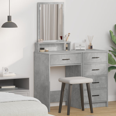 Dressing Table with Drawers, Concrete Grey, 50x41x140 cm