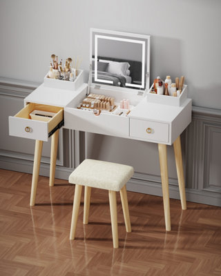 Dressing table with flip mirror store