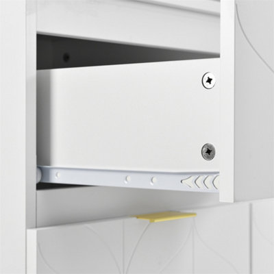 Dressing Table with Side Table with 6 Drawers, Shock-resistant Rounded ...