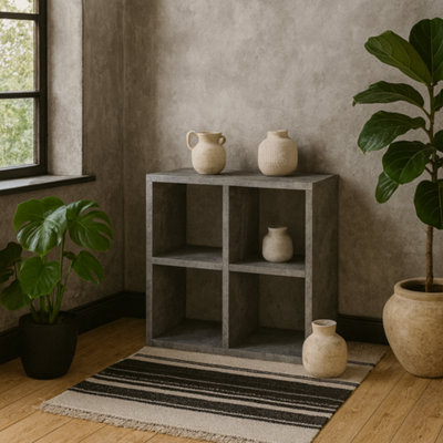Driftstone 4-Cube Concrete-Effect Grey Wood Storage Unit