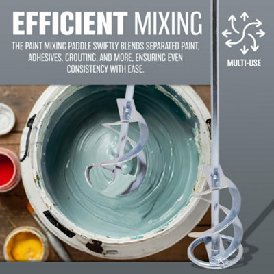 Drill Paint Pot Plaster Mixer Stirrer Mixing Paddle Whisk Rod 60 X 400 ...
