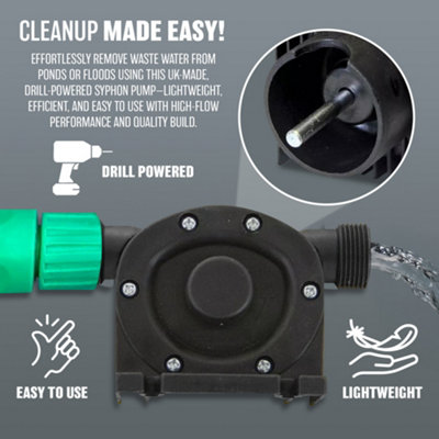 Buy Drill Powered Pump Syphon Pond Flood Attachment Waste Water ...