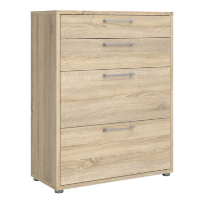 Dris Natural Oak-Effect Office Filing Cabinet 4 Drawers