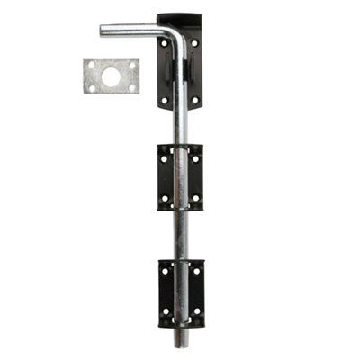 Drop Bolt 12" Gate Garage Heavy Duty Shed Lock Black & Zinc