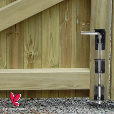 Drop Bolt 12" Gate Garage Heavy Duty Shed Lock Black & Zinc