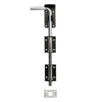 Drop Bolt 15" Gate Garage Heavy Duty Shed Lock Black & Zinc