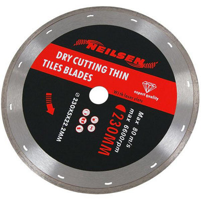 Dry Cutting Thin Tile Blades With Laser Slots 9" (Neilsen CT0223) | DIY ...