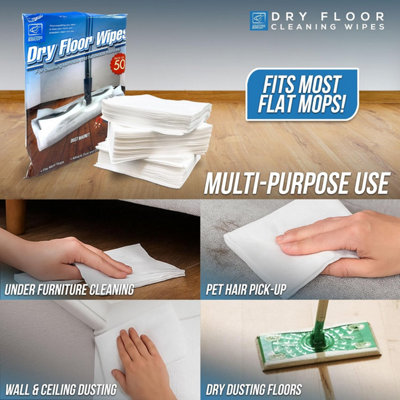 Dry Floor Cleaning Wipes for Static Floor Mops - Compatible with Flash Mop