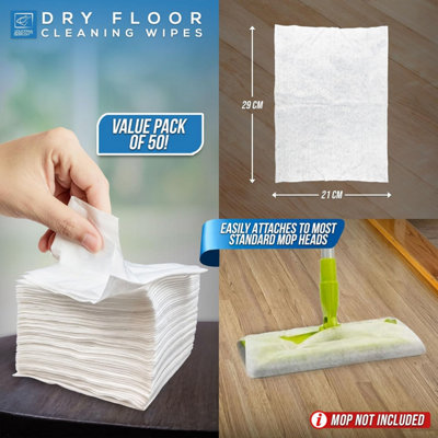 Dry Floor Cleaning Wipes for Static Floor Mops - Compatible with Flash Mop