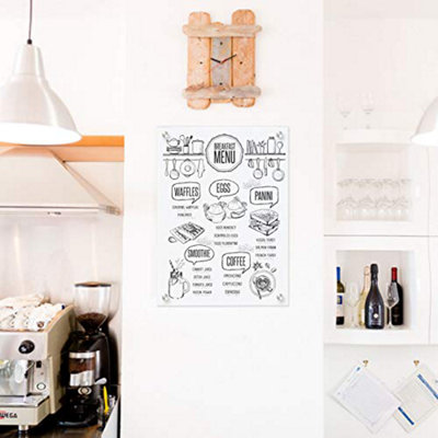 Dry Wipe Magnetic Glass Whiteboard Notice Board 45 x 60 cm Dry Erase ...