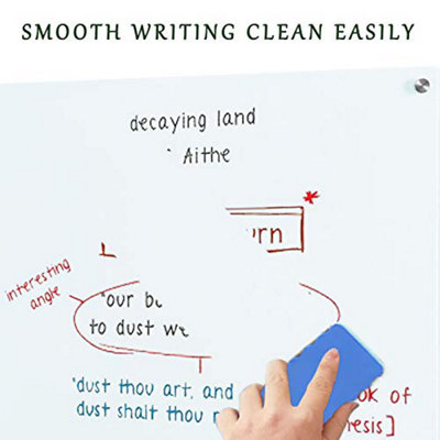Dry Wipe Magnetic Glass Whiteboard Notice Board 45 x 60 cm for Wall ...