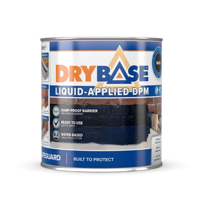 Drybase Liquid Damp Proof Membrane (1 L, Black) - Damp Proof Paint for ...