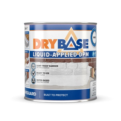 Drybase Liquid Damp Proof Membrane (1 L, White) - Damp Proof Paint for ...