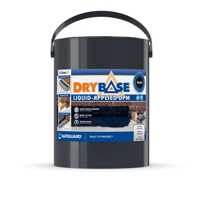 Drybase Liquid Damp Proof Membrane (5L, Black) - Damp Proof Paint for ...
