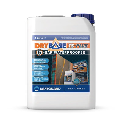 Drybase TS-Plus 5-Bar Waterproofer (4L) - Additive for Tanking Slurry ...