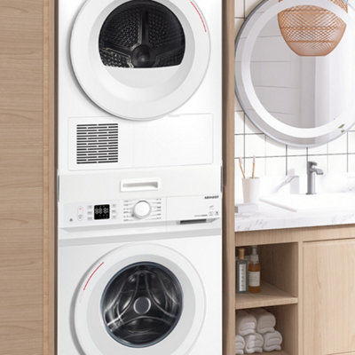 Dryer Washing Machine Stacking Kit with Slide-Out Drawer in White