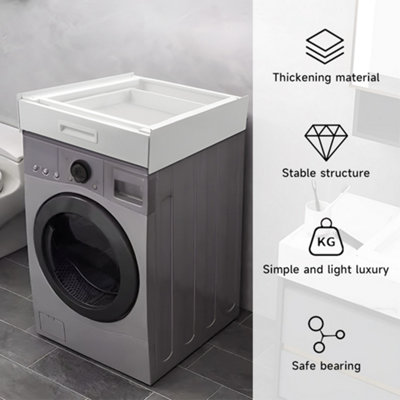 Dryer Washing Machine Stacking Kit with Slide-Out Drawer in White