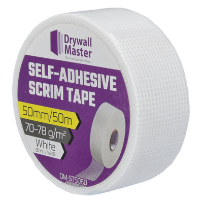 Drywall Master Scrim Tape 50mmX50m High Strength Self-Adhesive Pack of 6