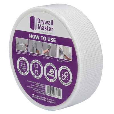 Drywall Master Self-Adhesive Scrim Tape White Heavy Duty Fiberglass ...