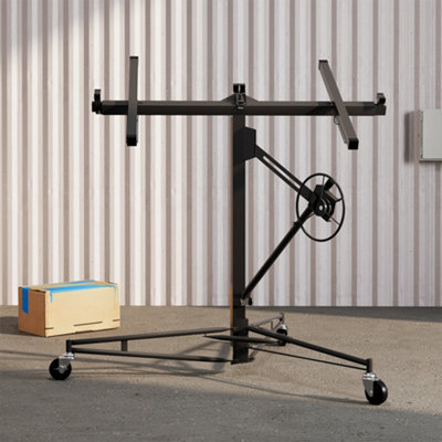 Drywall Plasterboard Lifter with Wheels 11FT Portable Drywall Hoist Jack Tool 68KG Lifting Capacity Drywall Lifter