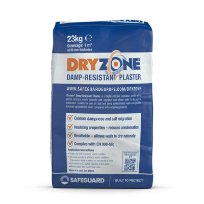 Dryzone Damp-Resistant Plaster 23kg x 5 | DIY at B&Q