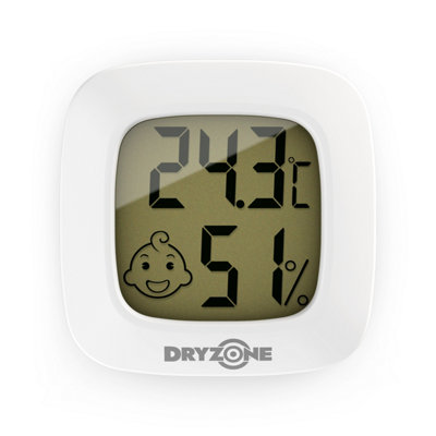 Dryzone Digital Hygrometer (White, 6-Pack) Mini Magnetic Temperature & Humidity Monitor with ...
