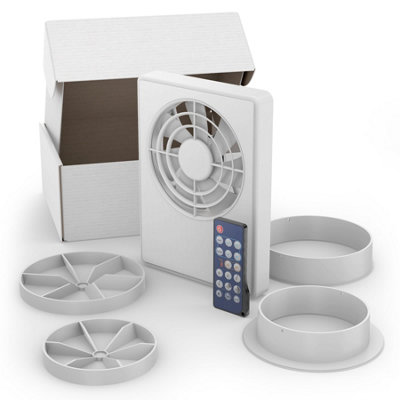 Dryzone dMEV Bathroom & Kitchen Extractor Fan (100/125mm, White) Timer ...