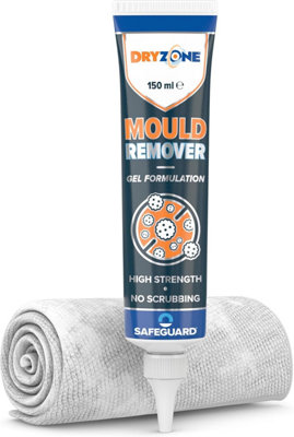 Dryzone Household Mould Remover Gel 150ml & Cloth Bathroom, Shower ...