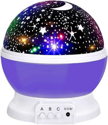 DS Living Moon and Star Projector Night Light for Children Purple
