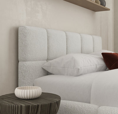 DS Living Ovella Cubed Upholstered Boucle Dove Bed