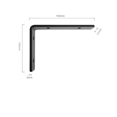DT Ironcraft Heavy Duty Shelf Brackets - L Shape 150x100x20mm (1 Pair ...