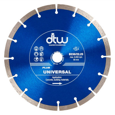DTW Plus Universal Diamond Blade 230mm/9" x 22.23 | DIY at B&Q