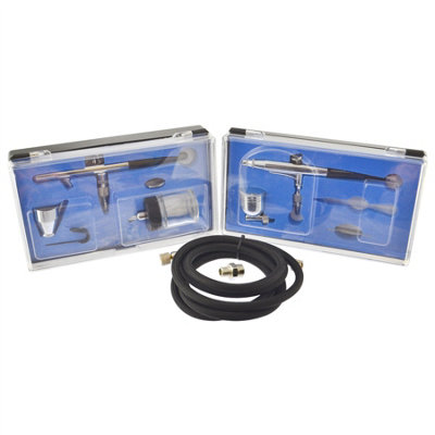Dual Action Airbrush Air Brush Spray Gun Complete Kit 0.3mm Nozzle ...