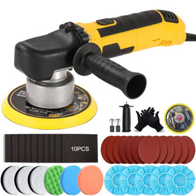 Dual Action Car Polisher Buffer Machine Orbital DA Polishing Kit 6" Pad Mop