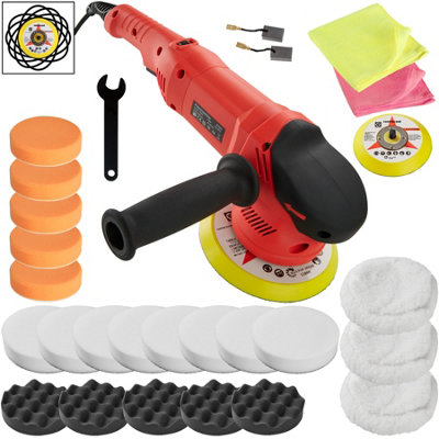 Dual action polisher set 710W - black/red at B&Q