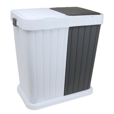 Dual Bin With Push Open Closure Double Compartment Waste & Recycling ...
