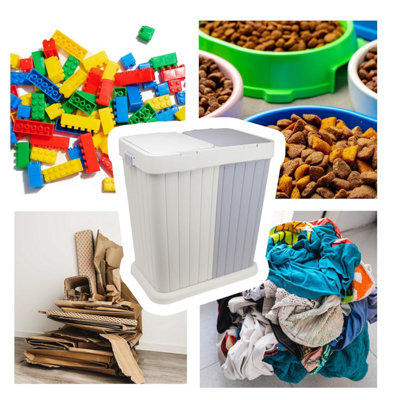 Dual Bin With Push Open Closure Double Compartment Waste & Recycling ...